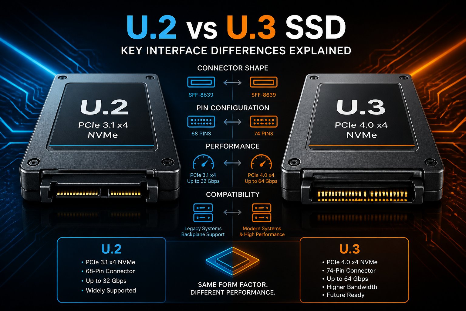 U.2 vs U.3 SSD: Key Interface Differences Explained – Kingspec Tech
